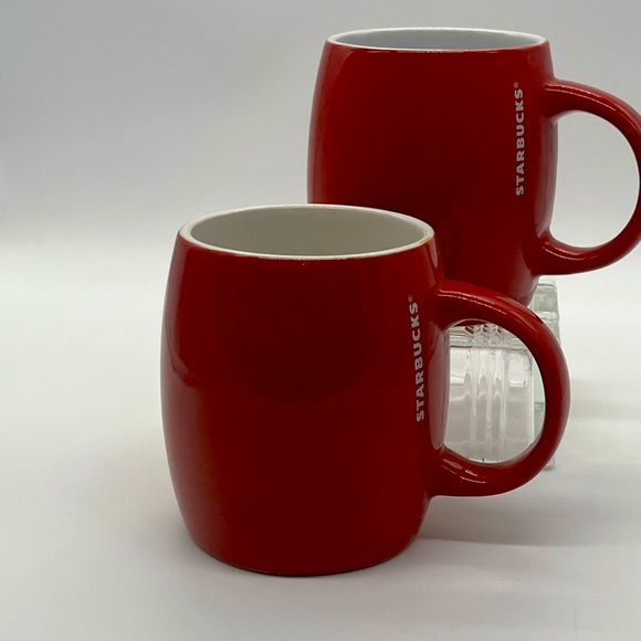 Starbucks | Dining | Set Of Two Starbucks Coffee Mugs Red With White ...
